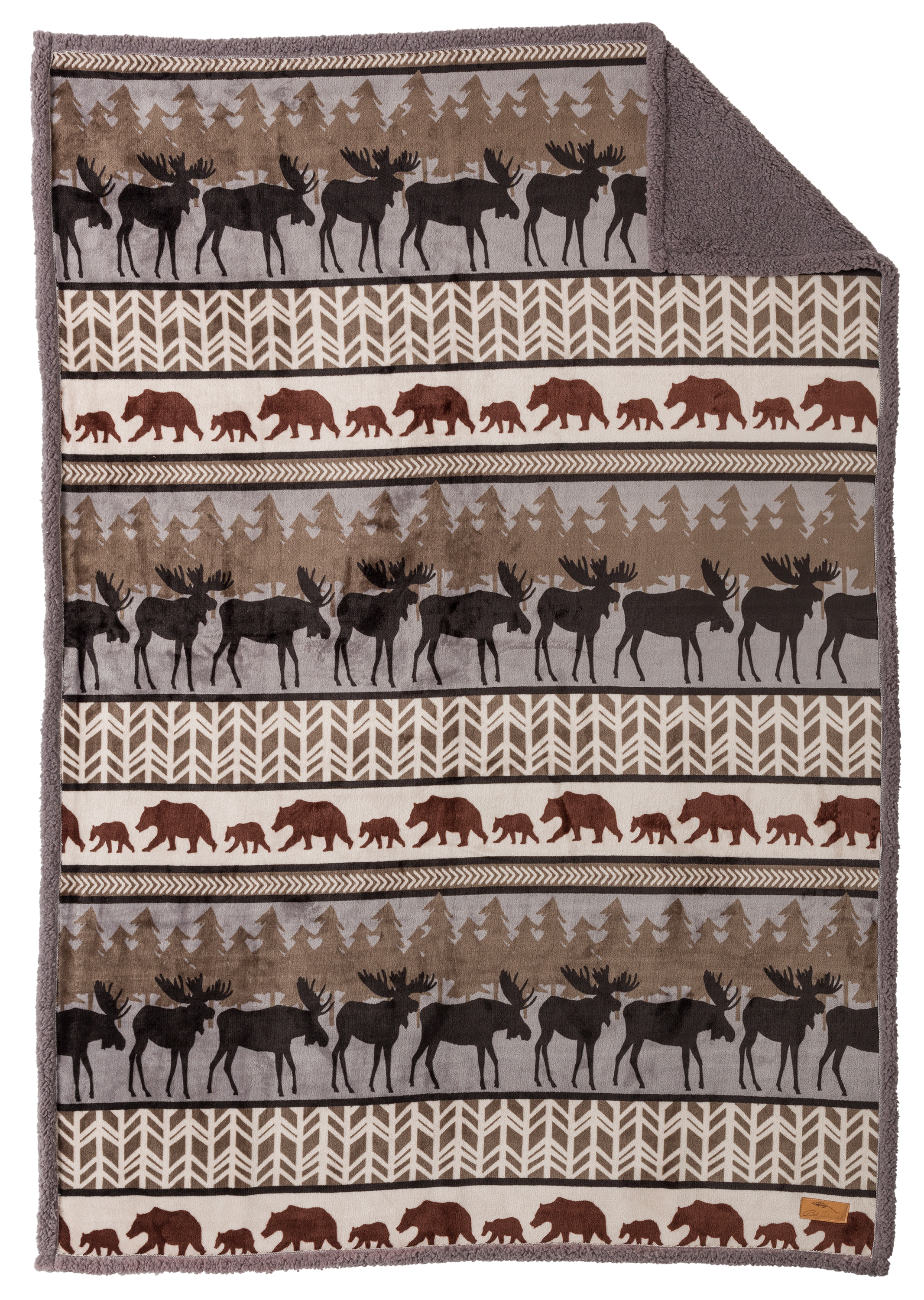 Bob Timberlake Moose Stripe Fleece Sherpa Throw | Bass Pro Shops